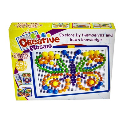 Creative Mosaic Picture Maker 296 Piece Set Pop The Pieces Into Grid ...