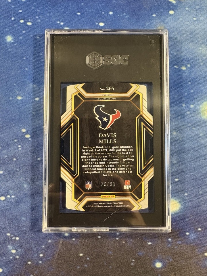 Davis Mills 2021 Panini Select Club Level Die-Cut White Prizm /99 ...