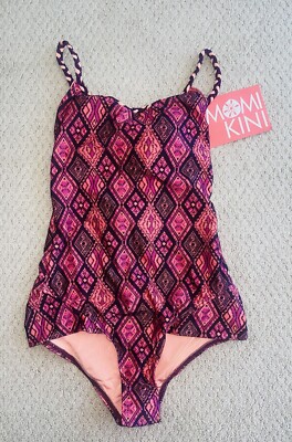 Momikini Women’s Mom Flattering 1PC Swim Suit Gypsy Print Size M New ...