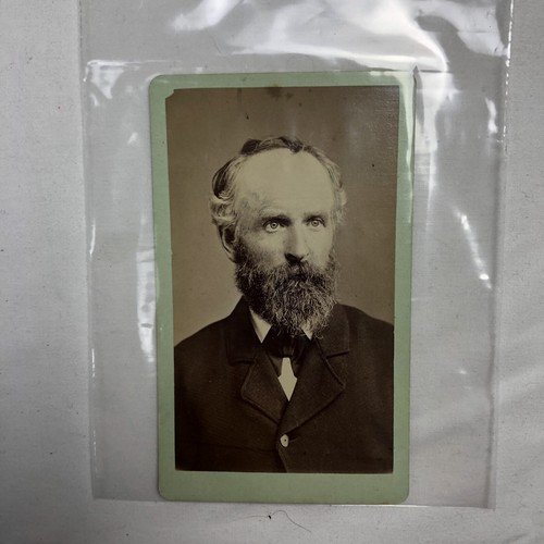 Carte De Visite Photo Card CDV Man With Full Beard Green Border Antique ...