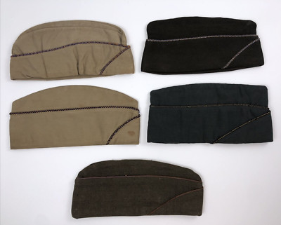 Vintage US Army WW2 Garrison Hat Cap Lot Green Tan Uniform WWII ...