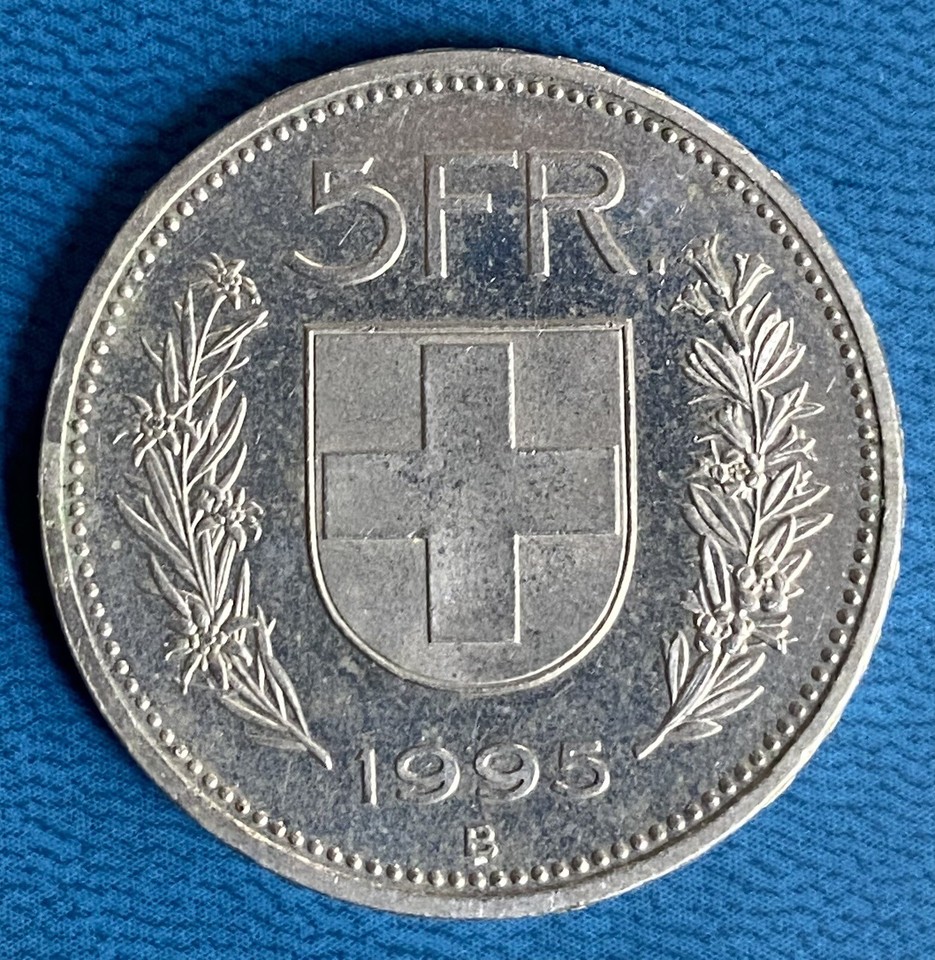5 FR SWISS Francs 1968 B Confoederatio HELVETICA Collectible Circulated ...