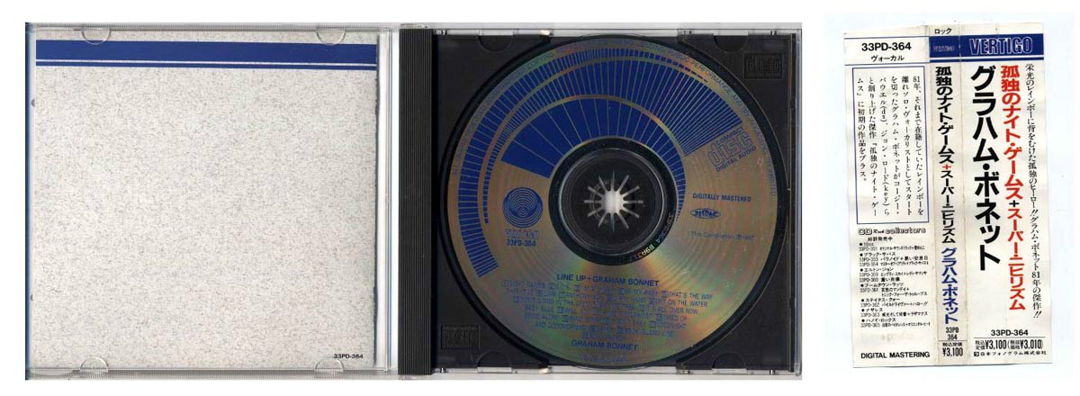 GRAHAM BONNET 2 in 1 CD Line Up + S/T JAPAN ONLY 1987 33PD-364 W/Obi ...