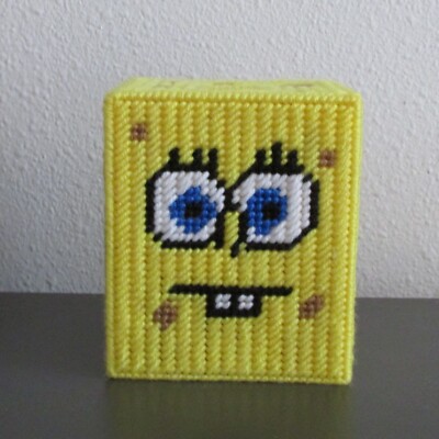 New Plastic Canvas Spongebob Squarepants Tissue Box Cover | eBay