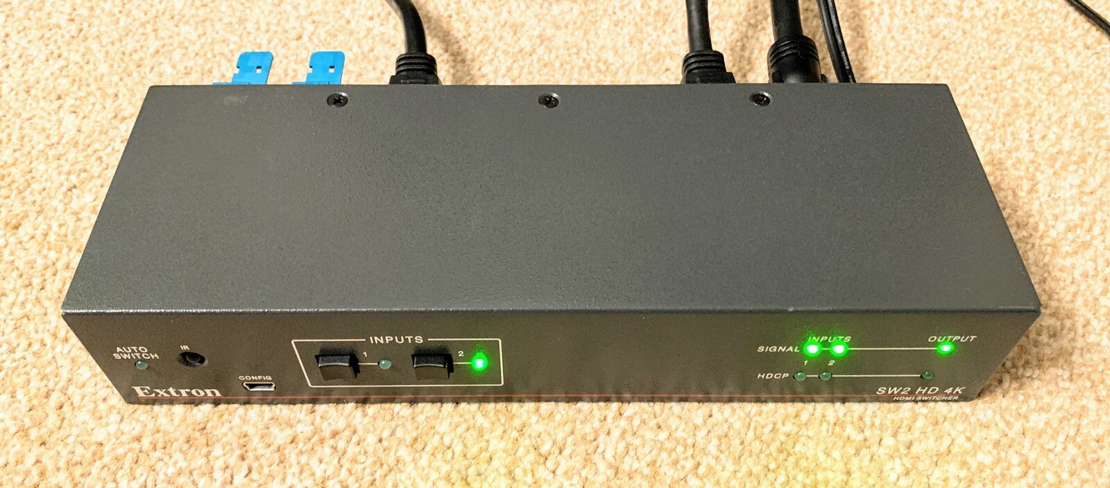 Extron Sw2 HD 4k 2 Input HDMI Switcher With PSU and Mains Cable Only ...
