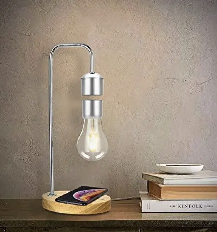 Magnetic Levitating Floating Wireless ChargingLED Light Bulb Desk Lamp ...