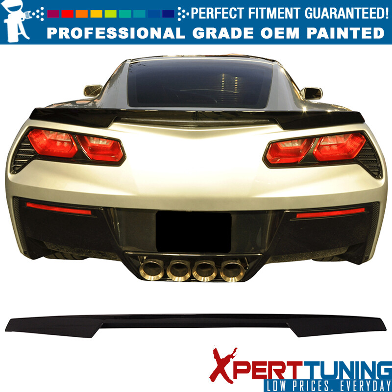 Fits 14-19 Chevy Corvette C7 Trunk Spoiler Wing Painted Black # WA8555 ...