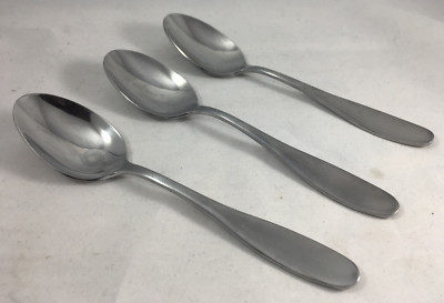 3 Teaspoons Tea Spoons Towle Satin Petal 453146 Plain Round Tip 18/0 ...