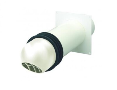 Domus 2447W Round Cowl High Rise Through Wall Vent Kit White ...