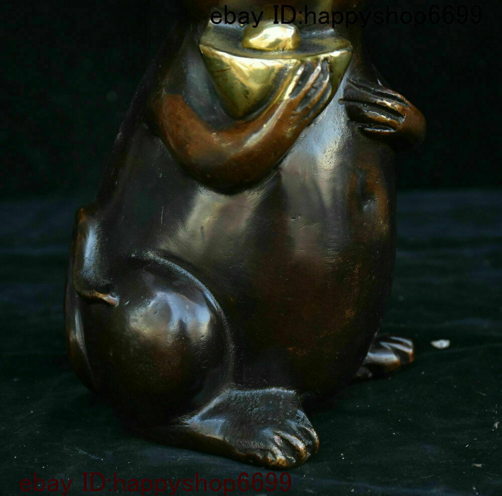 Collect Chinese Bronze Gilt Fengshui 12 Zodiac Year Animal Mouse Yuan ...