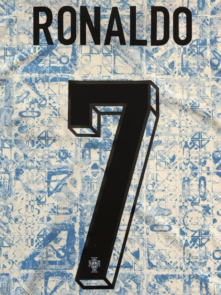 2024 Portugal Away Jersey #7 Ronaldo Small Nike Soccer Euro CR7 Blue ...