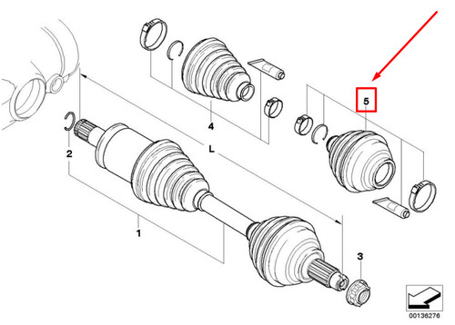 NEW BMW 5 E60 FRONT OUTER CV BOOT KIT 31607549468 7549468 ORIGINAL | eBay