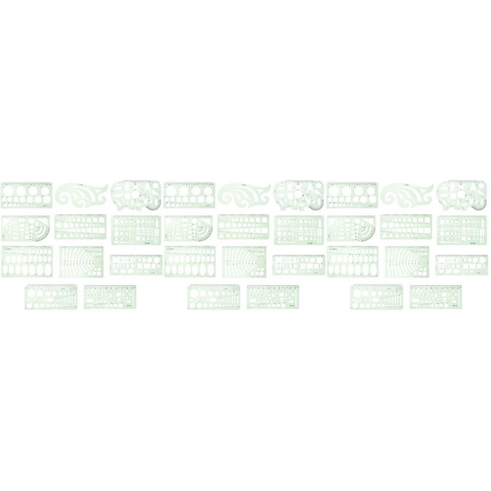 3 Sets Plastic Draft Rulers Drawing Geometric Geometry Template for ...
