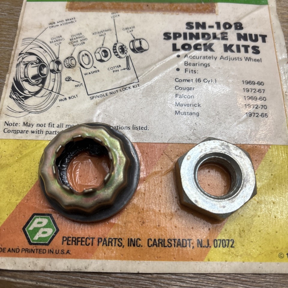 SPINDLE NUT LOCK KIT COMET COUGAR FALCON MAVERICK MUSTANG WHEEL BEARING ...