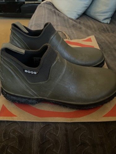 Bogs Men's Urban Farmer Waterproof Shoes Slip On Olive Green Rubber ...