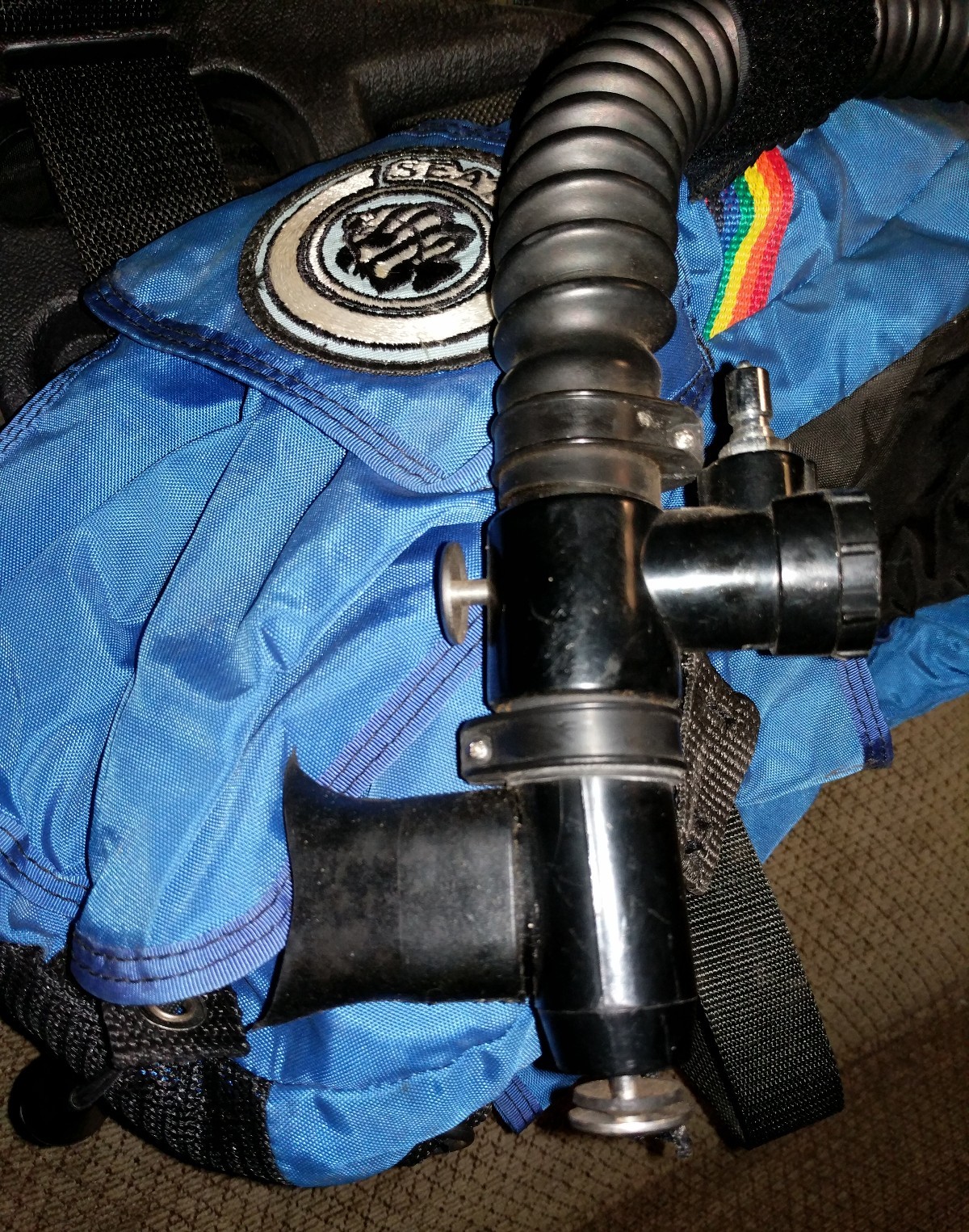 SeaTec Scuba Vest BCD Blue Black Rainbow Dive Buoyancy Compensators CO2 ...