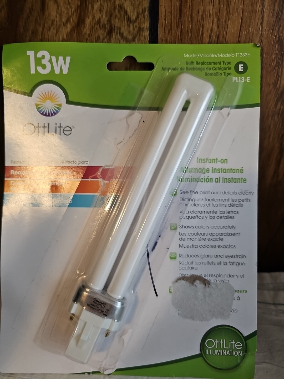 Genuine OttLite PL13-E 13-Watt Replacement Bulb T1333E Type E Ott Lite ...