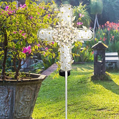 38inch Cross Solar Garden Lights Outdoor Decorative Solar Metal&glass ...