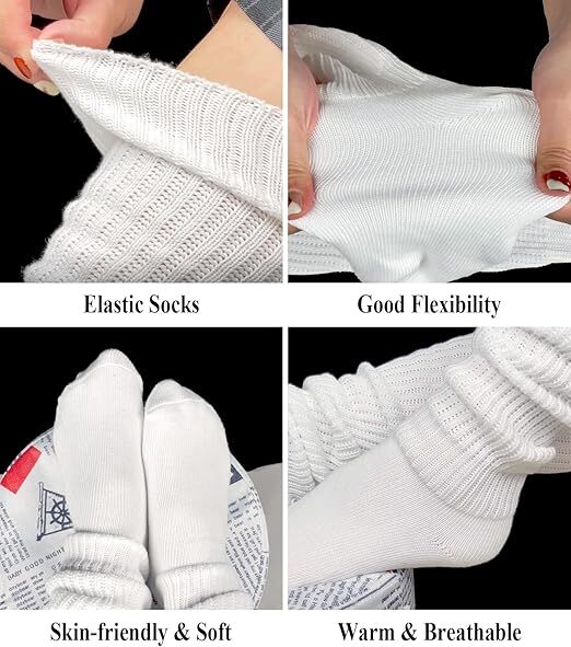 Women Girls Loose Socks Lolita Ribbed Knit Japanese Student Warmer Long ...