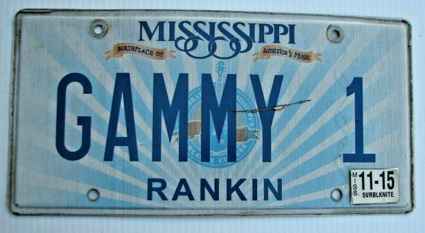 MISSISSIPPI VANITY LICENSE PLATE " GAMMY 1 " GRAMMA GRANDMA GAM MS | eBay