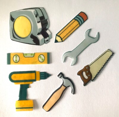 15 PRE CUT Workman Tools Tool Building Edible Wafer Paper Cupcake ...