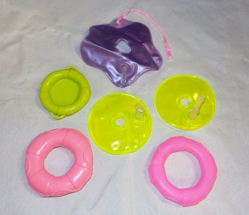 Mattel Barbie lot of 6 Life Preserver / Floats Inflatables for Pool ...