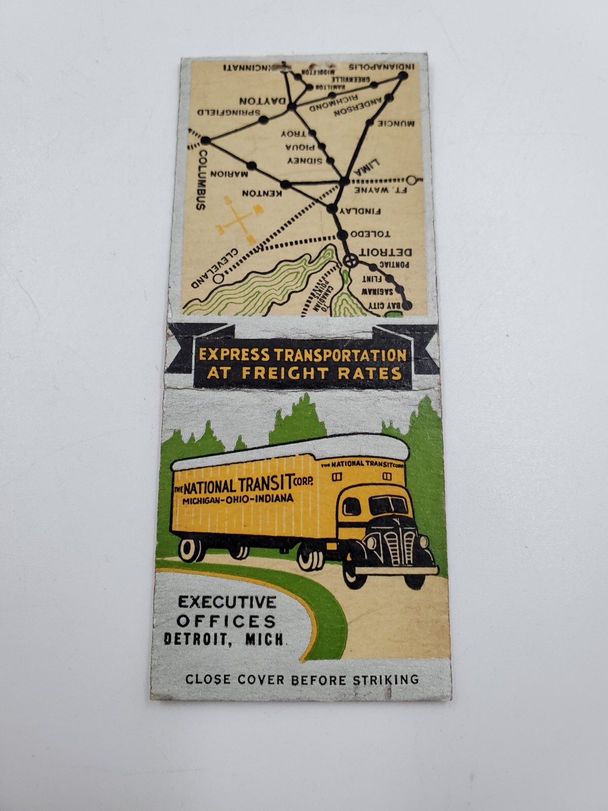 National Transit Corp. Detroit Michigan Matchbook Cover | eBay