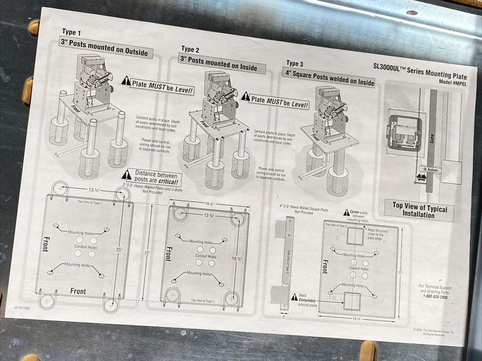 LiftMaster MPEL Mounting Plate Use With 5mkk7 and 5mkk8 for sale online ...