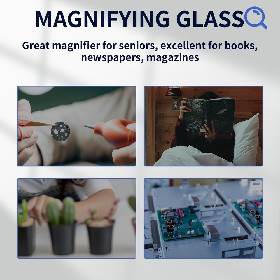 Magnifying Glass with Light, 25X 10X Rechargeable Handheld and ...