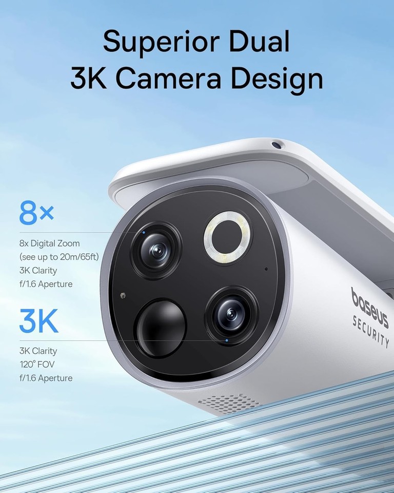 Baseus S1 Pro Security Camera Outdoor Wireless Auto Tilt Solar Panel, 16GB 2 Cam | eBay.de