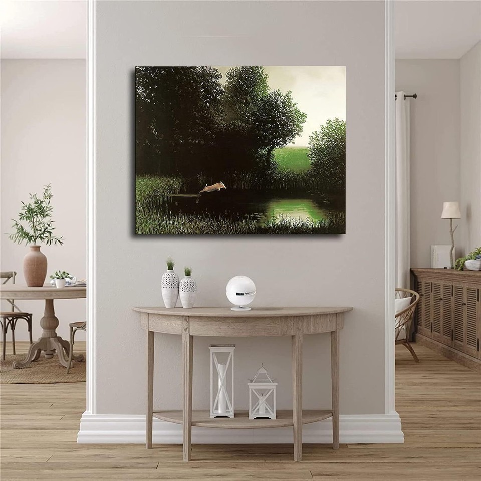 Diving Pig Dock Flying Pig Animals Funny Poster Canvas Print Wall Art ...