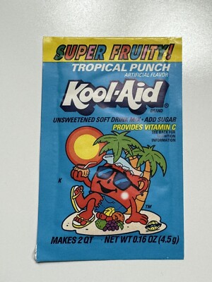 Vintage 90s Kool-Aid Super Fruity Tropical Punch Flavor Packet NOS | eBay