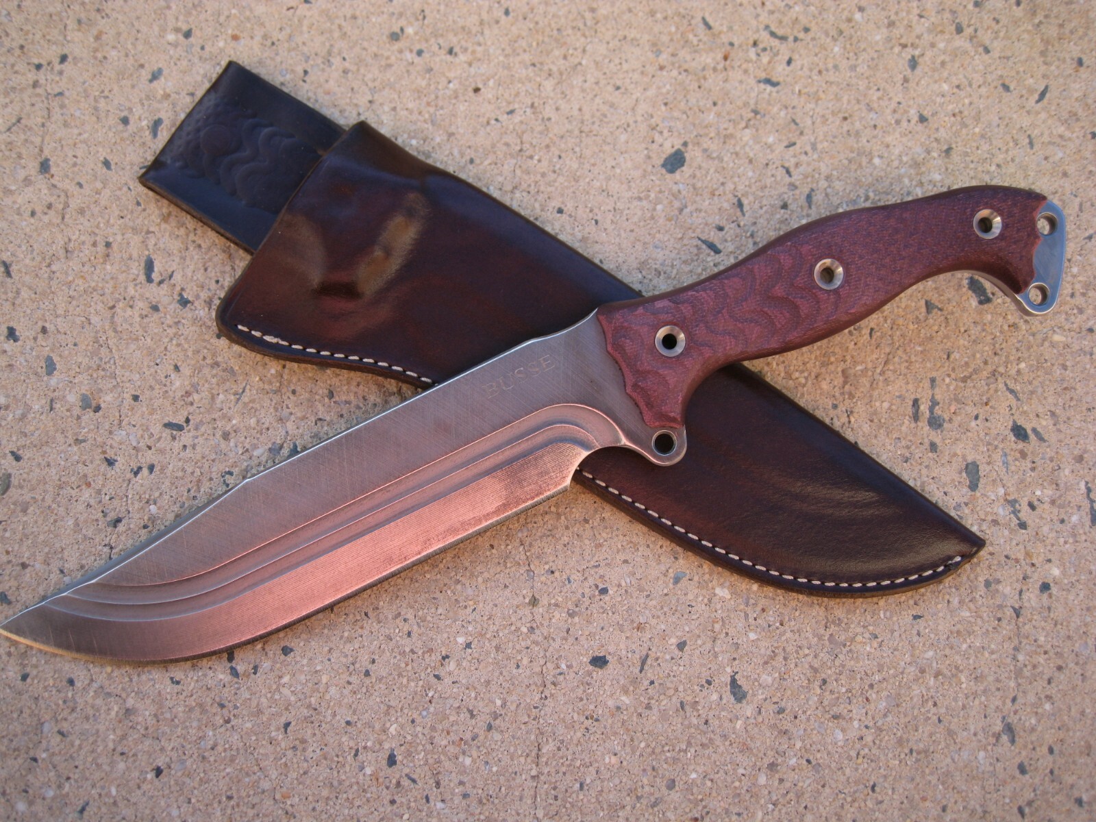 Custom Molded Leather Sheath For Busse Combat FORSAKEN STEEL HEART ...