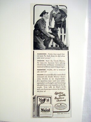 1942 Ad Nujol Mineral Oil For Constipation, Stanco. Inc. | eBay