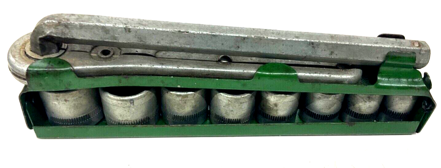 VINTAGE 10-pc. INDESTRO TOOLS 1/2” HEX DRIVE SOCKET SET, No. 1451, USA ...