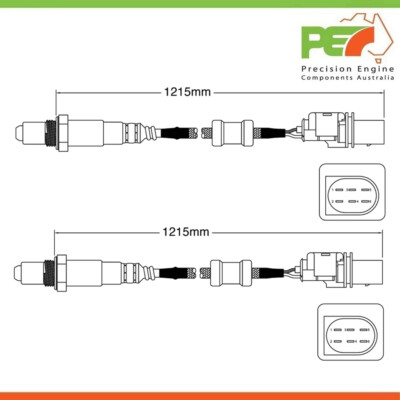 2x OEM Pre + Post Oxygen Sensors For Volkswagen Touareg R50 Diesel 5.0L ...