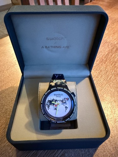 A BATHING APE Watch SWATCH x BAPE Big Bold - The World | eBay UK