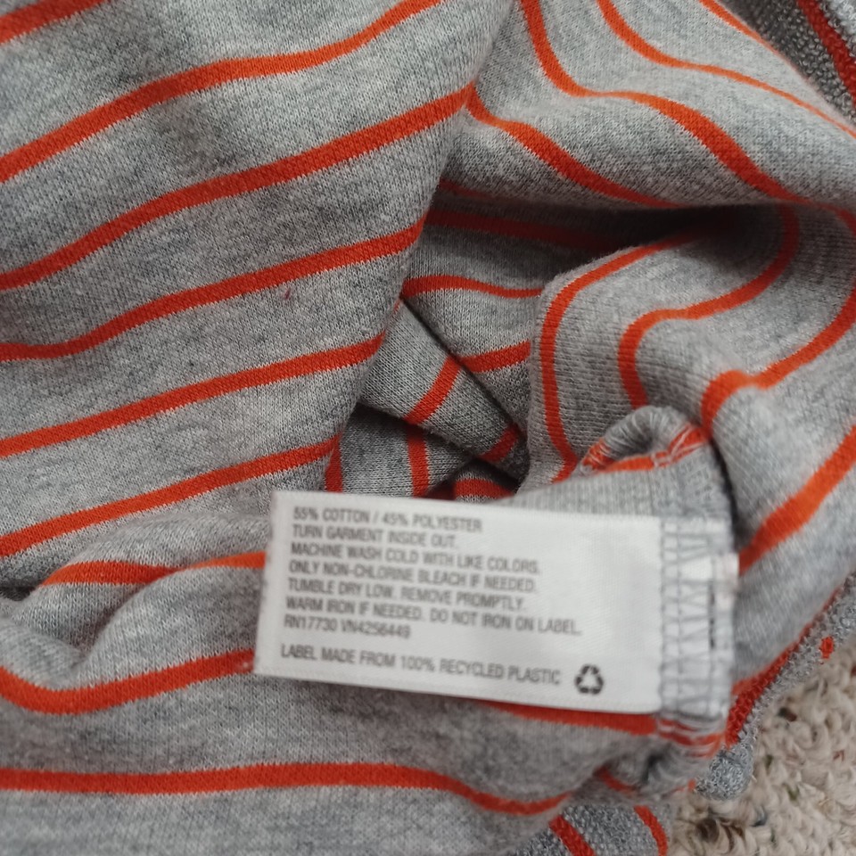 Goodfellow & Co Thermal Sweater XL Gray & Orange Stripe -Long Sleeve ...