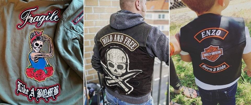 Custom Embroidered Ribbon Rocker Motorcycle Biker MC Sew on Patch Badge ...