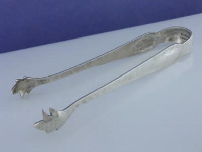 Sterling Silver 5" Serving Tongs ARTS & CRAFTS hammered hand made ~no ...