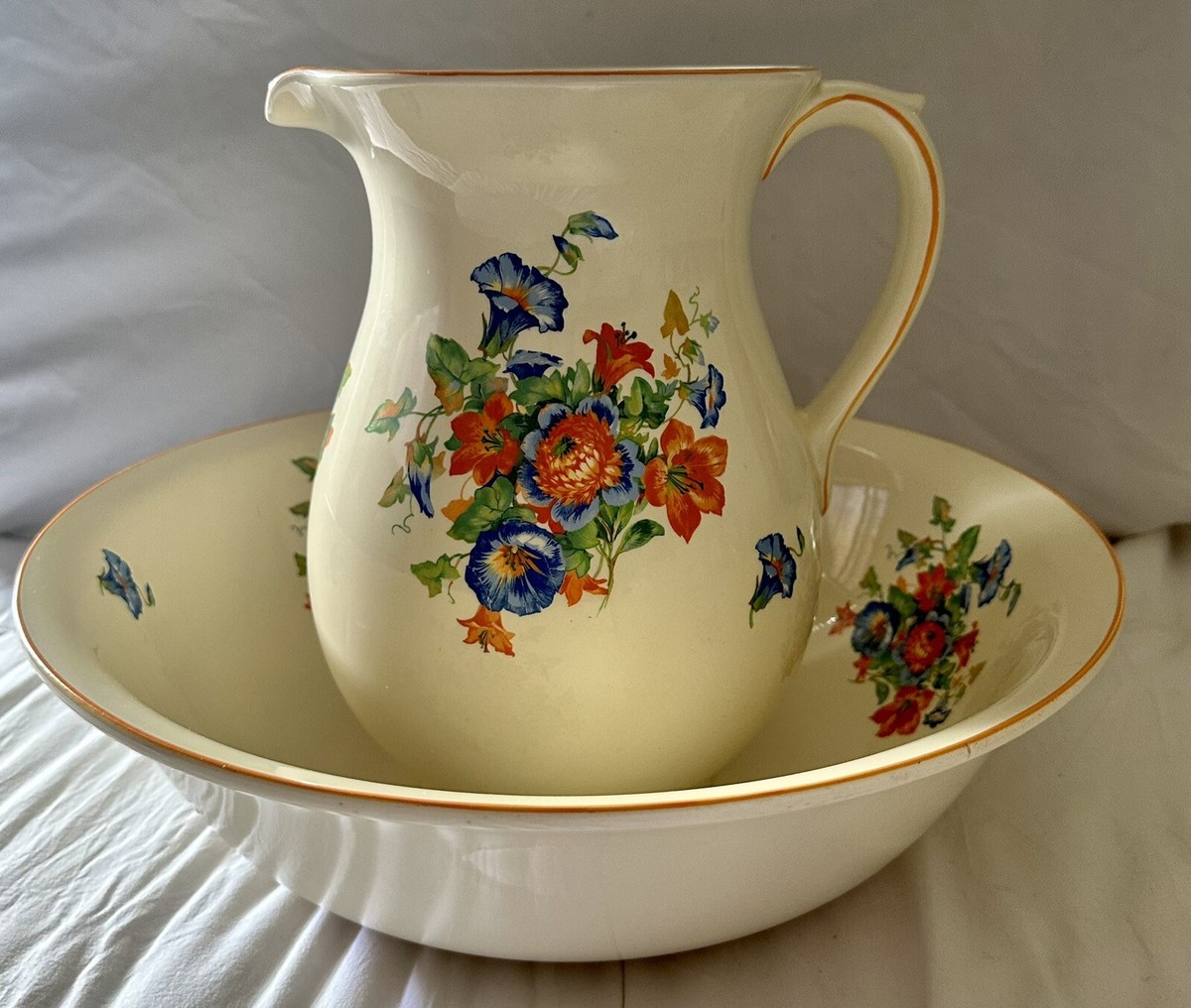 Old Pitcher And Bowl Sets Vintage Marriage Bowl And Pitcher Washstand