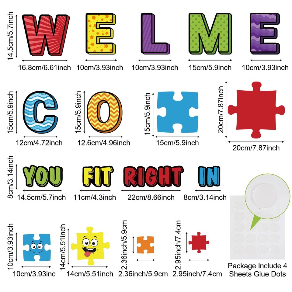 Welcome Bulletin Board Set with Puzzle Pieces for Classroom Decorations ...