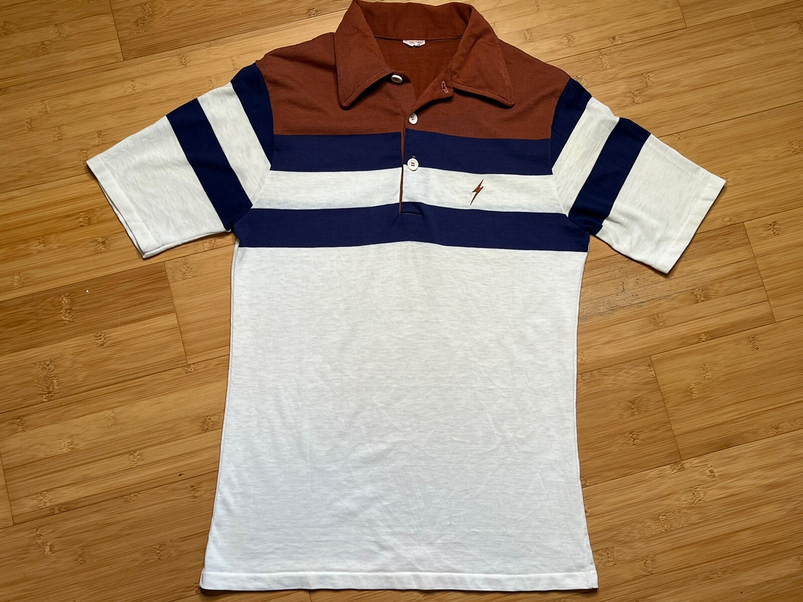 Vintage Men’s Small Lightning Bolt Surf Skate Polo Sh… - Gem