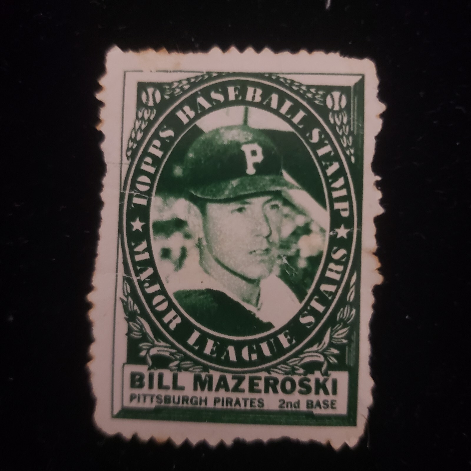 1961 Topps Baseball Card Stamp Bill Mazeroski Pittsburgh Pirates Green ...