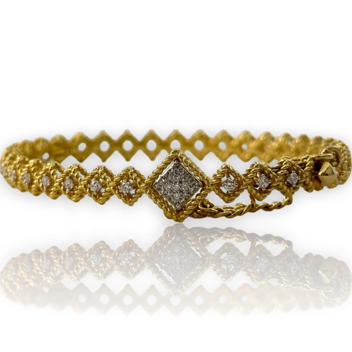 Roberto Coin Roman Barocco Collection 18kt Yellow Gold Diamond Bangle ...
