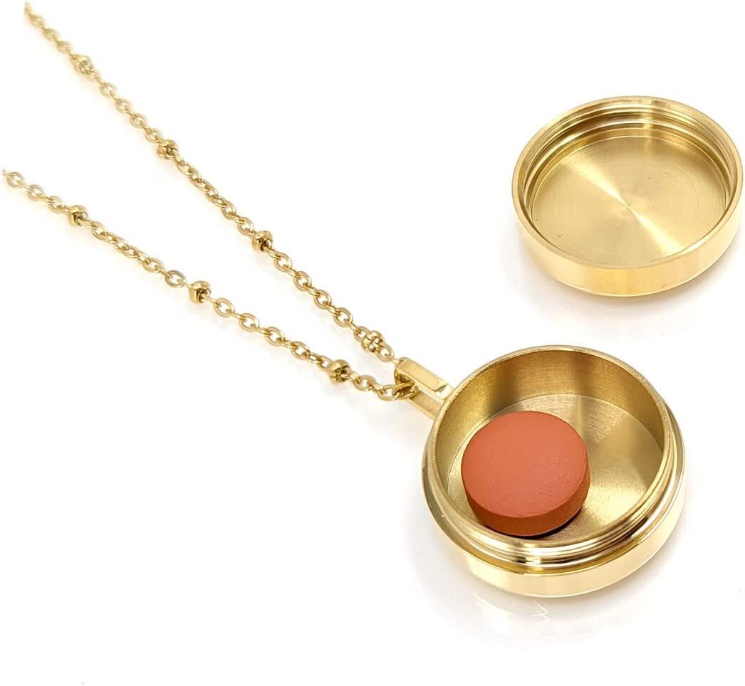 GOLD Pill Locket Necklace, Secure Pill Box Jewelry HOLDER | eBay
