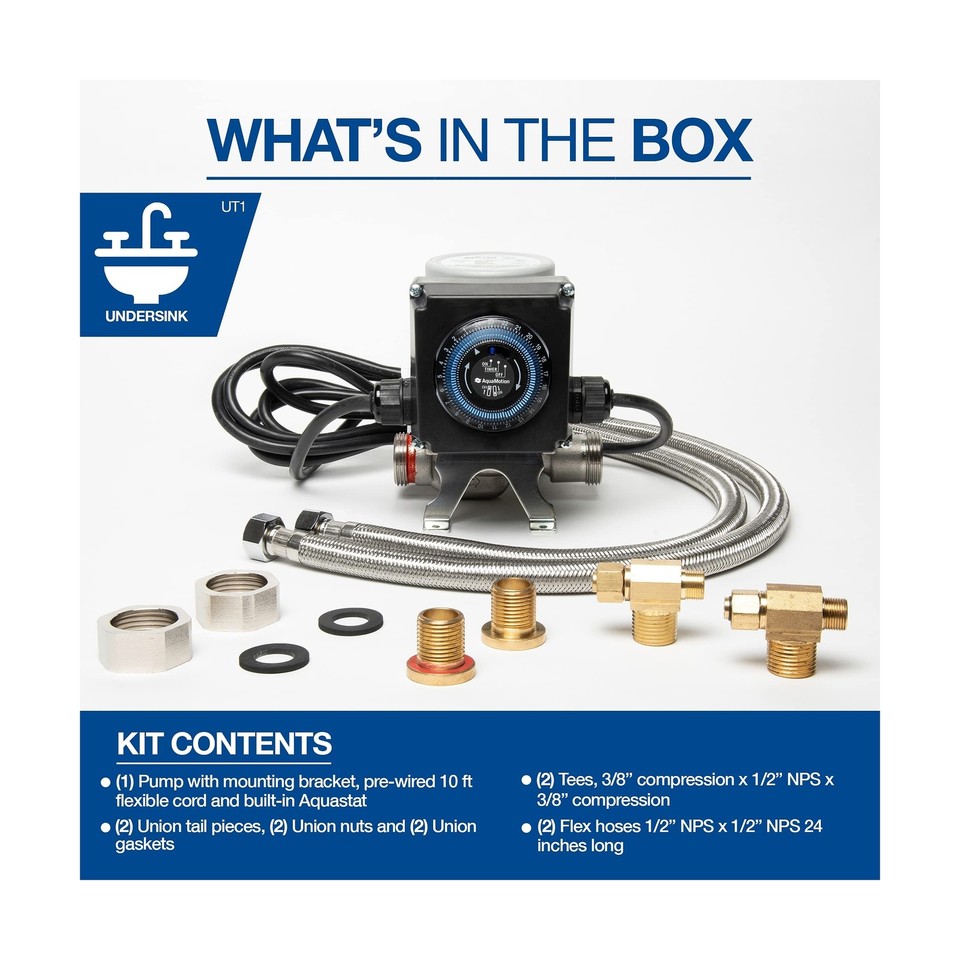 APCOM UT1 Hot Water Recirculation Pump For Under Sink - Instant Hot ...