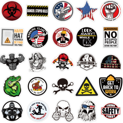 SUPER FUNNY PACK 100 Hard Hat Stickers HardHat Sticker & Decals, Hood ...