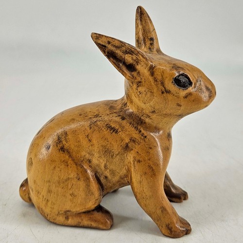 Vintage Carved wood Rabbit Bunny hare Folk art Primitive | eBay