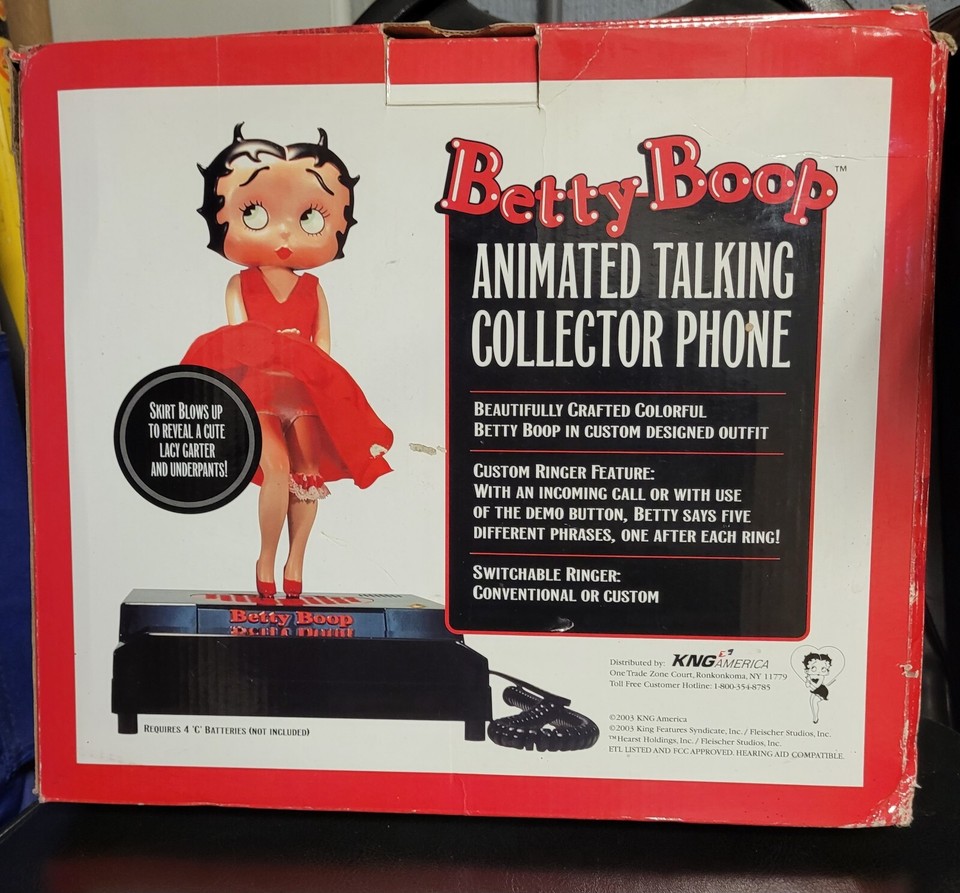 Betty Boop Animated Talking Collector Landline Phone/2003 King America ...